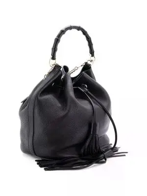 Gucci Miss Bamboo Leather Medium Bucket Bag