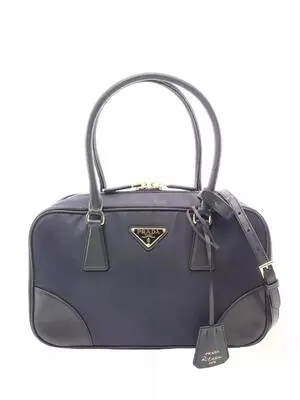 Prada 2013-2026 Medium Saffiano Trimmed Re Nylon Re Edition 1978 Handbag Satchel - Blue