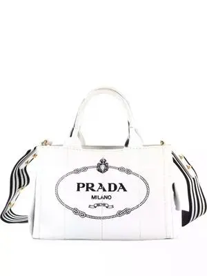 Prada Canapa Convertible Canvas Mini Tote Bag - Multicolour