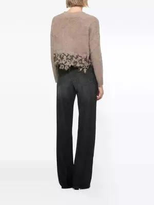 D.exterior Lace-trim Cardigan