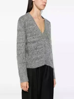 Fabiana Filippi Sequin-embellished Cable-knit Cardigan