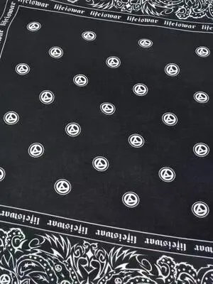LIFEISWAR Paisley-print Logo-print Bandana