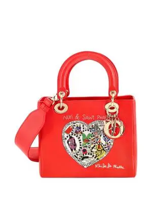 Dior Lady Bag Limited Edition Niki De Saint Phalle Embroidered Leather Medium Satchel - Multicolour