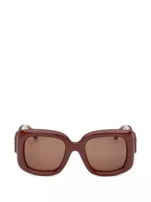 Max Mara M-logo Square-frame Sunglasses - Red