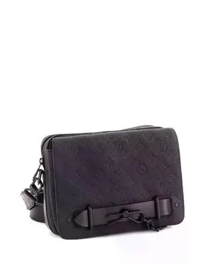 LOUIS VUITTON Steamer Messenger Bag Monogram Taurillon Leather Crossbody Bag - Black
