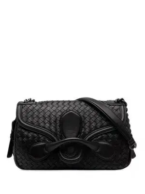 Bottega Veneta 2012-2026 Nappa Intrecciato Rialto Shoulder Bag - Black