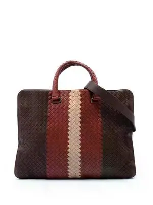 Bottega Veneta 2012-2026 Nappa Intrecciato Club Fume Briefcase Business Bag - Brown