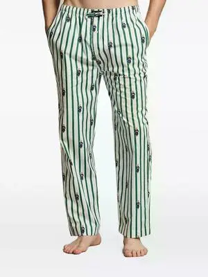 Polo Ralph Lauren Polo Bear Striped Cotton Pyjama Trousers - White