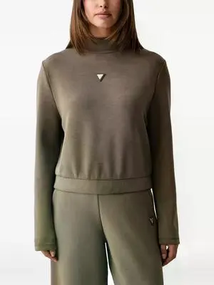 Guess Logo-plaque High-neck Sweatshirt - Brown