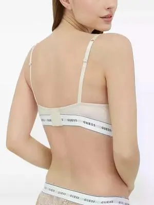 Guess Belle Lace-trim Logo-band Bra