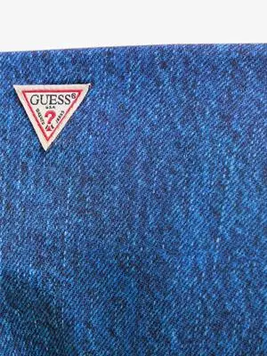 Guess Denim-print Side-tie Bikini Bottoms