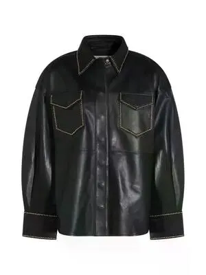 Blumarine Studded Leather Shirt - Black
