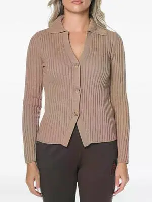 Dkny Ribbed-knit Button-up Cardigan