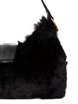 Guess Camden Mini Faux Fur Shoulder Bag - Black