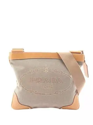 Prada 2000-2026 Canvas Canapa Logo Crossbody Bag - Neutrals