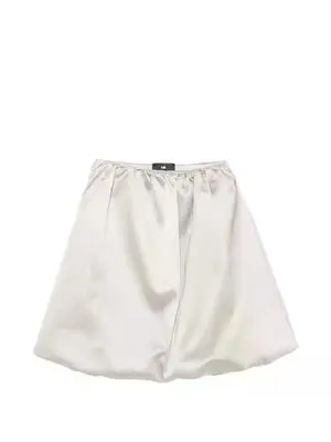 LII Satin-finish Bubble-hem Mini Skirt - Grey