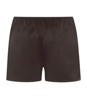 Hanro Silk Grand Central Pyjama Shorts - Brown