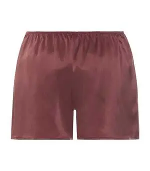 Hanro Silk Grand Central Pyjama Shorts - Red