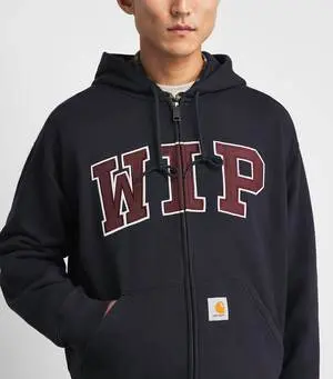 Carhartt Work In Progress Cotton Wip Zip-up Hoodie - Navy