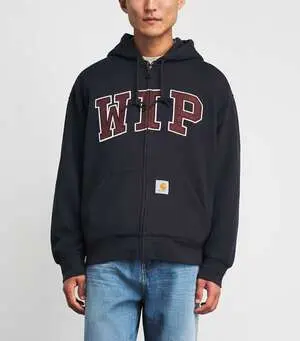 Carhartt Work In Progress Cotton Wip Zip-up Hoodie - Navy