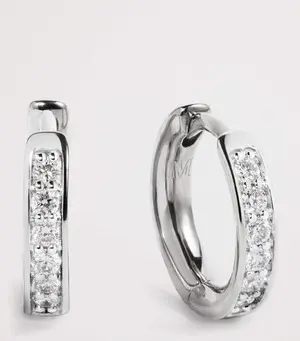Monica Vinader Sterling And Diamond Essentials Huggie Earrings