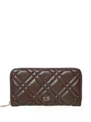 V°73 Quilted Logo-plaque Wallet - Brown