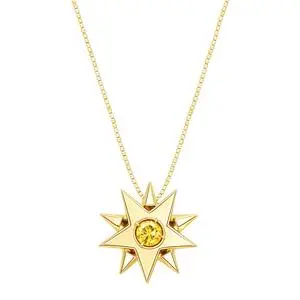 UNALOE Yellow Quartz Star Pendant Necklace Gold Vermeil - Gold/yellow