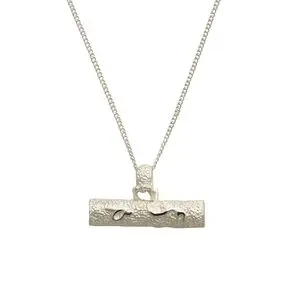CLAIRE HILL DESIGNS Difficult T Bar Necklace - Silver