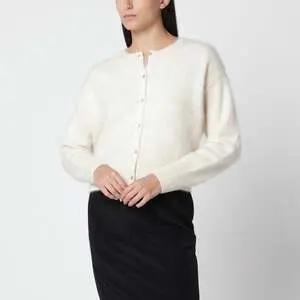 Almada Label Coco Vanilla Cardigan In Brushed Cashmere - White
