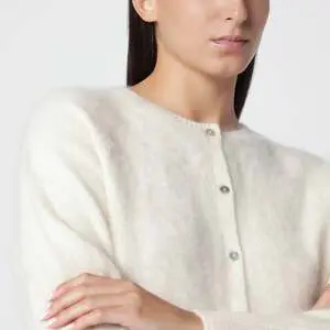 Almada Label Coco Vanilla Cardigan In Brushed Cashmere