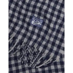 DAMSON MADDER Gingham Tassel Wool Scarf