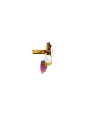 Dries Van Noten Handmade Glass Disc Shell Paste Ring
