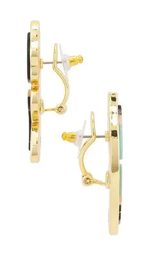 Lele Sadoughi Wild Butterfly Wing Button Earrings