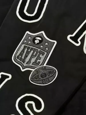 AAPE BY *A BATHING APE Moonface Embroidered-patch Varsity Jacket