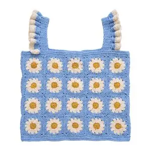 ANA CHIC Daisy Granny Square Handmade Crochet Top