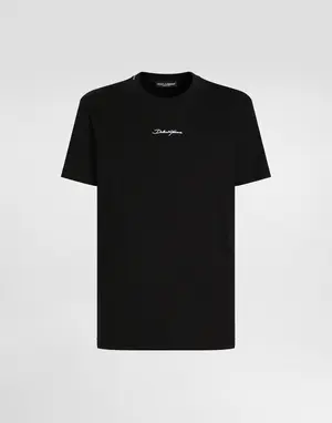 Dolce & Gabbana Cotton T-shirt With Embroidered Patch - Man T-shirts And Polos 44 Black
