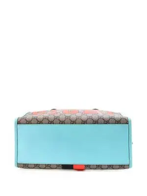 Gucci Structured Top Handle Open Tote Printed Gg Coated Canvas Small Satchel