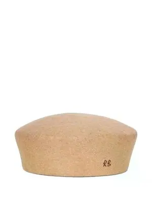 Ruslan Baginskiy Logo-embroidered Felt Pillbox Beret - Neutrals