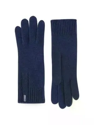 Paul & Shark Logo-plaque Knitted Gloves - Blue