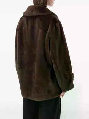 SWORD 6644 Double-breasted Faux-fur Coat