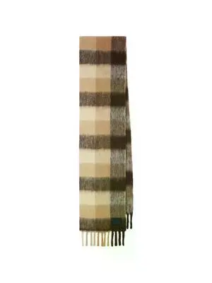 Paul Smith Tan And Black Brushed Check Scarf - Brown