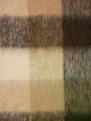 Paul Smith Tan And Black Brushed Check Scarf
