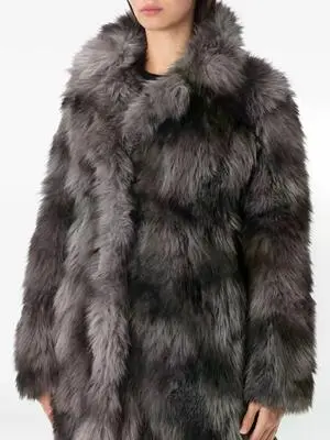SWORD 6644 Faux-fur Notch-lapels Coat