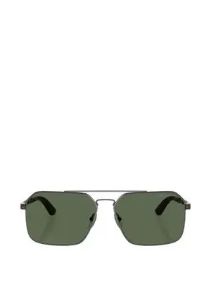 Versace Vesta Navigator Geometric-frame Sunglasses - Silver