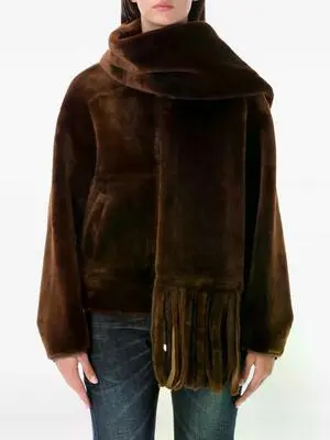 VEGANCODE Scarf-detail Reversible Coat - Brown