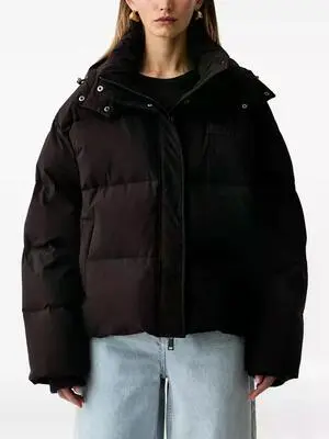 GESTUZ Roa Quilted Hooded Jacket - Brown