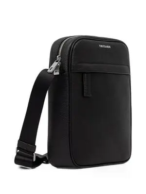 TRUSSARDI Medium Logo-print Pebbled Messenger Bag