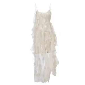 BELSIZE25 Sakara Floral Layered Maxi Dress - White