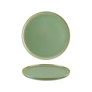 Turgla Home Sage Round Porcelain Entree, Dinner Plate - Green