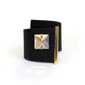 KATHERINE RIARDANT® Versa Luxury Cuff Bracelet In Caviar - Black